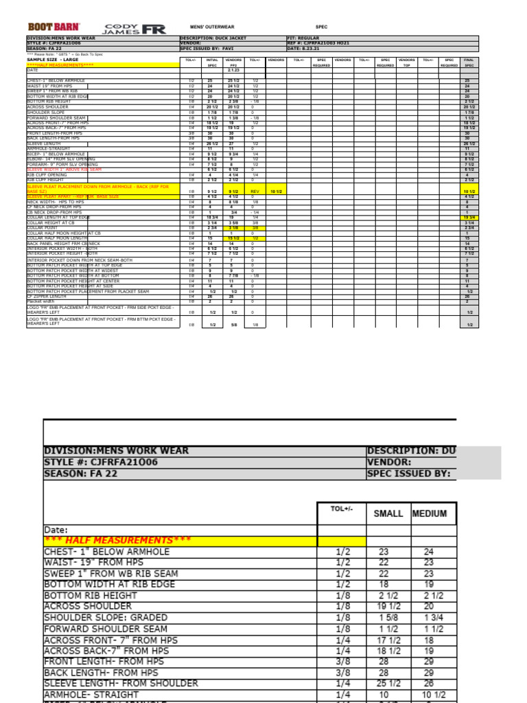 Cjfrfa21o06 Collar Bomber Jacket Specs - PP 2 - 2.11.23 | PDF | Seam ...