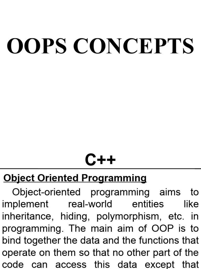 Oops Concepts | Download Free PDF | Class (Computer Programming ... Oops Concepts | Download Free PDF | Class (Computer Programming ...