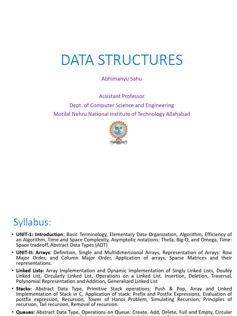 DS PPT - 29.03.2023 | PDF | Algorithms | Matrix (Mathematics)