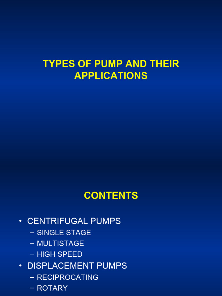 Types of Pumps and Their Uses | PDF | Pump | Mechanical Engineering