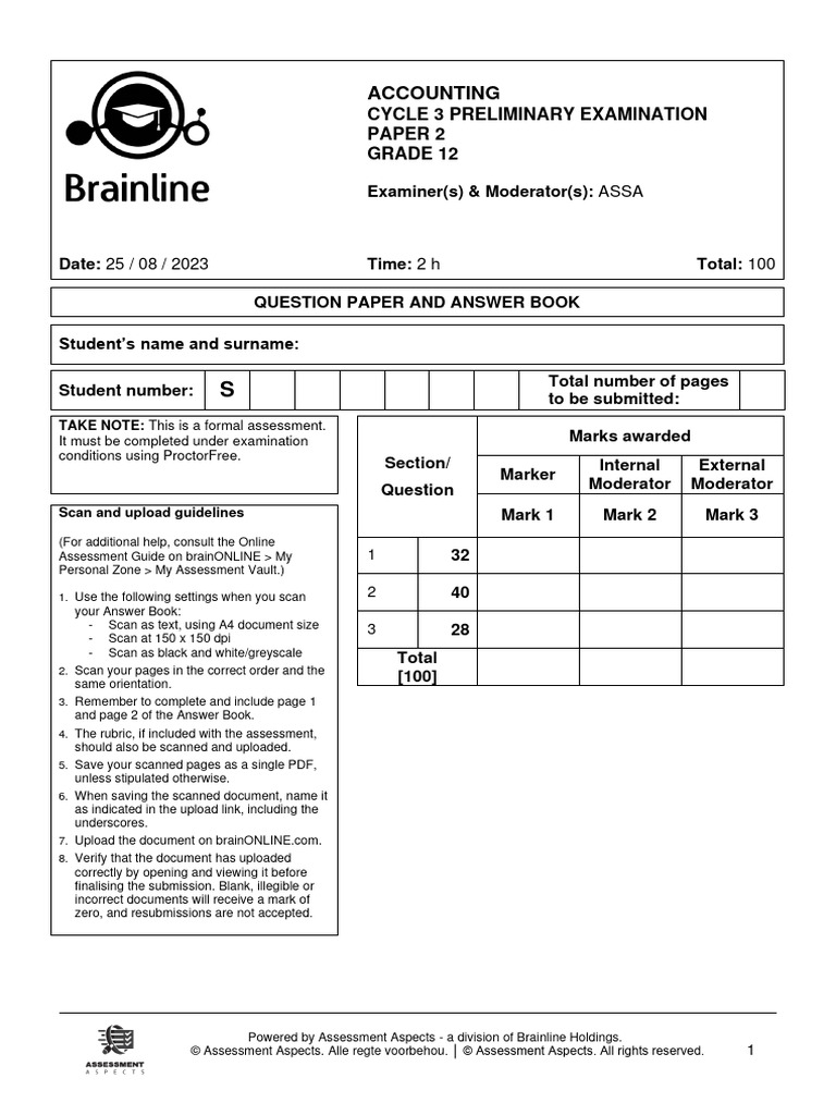 12 Acc c3 Prelim Exam p2 2023 QP Ab | PDF | Auditor's Report | Audit