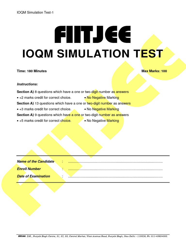 Ioqm Simulation Test | PDF