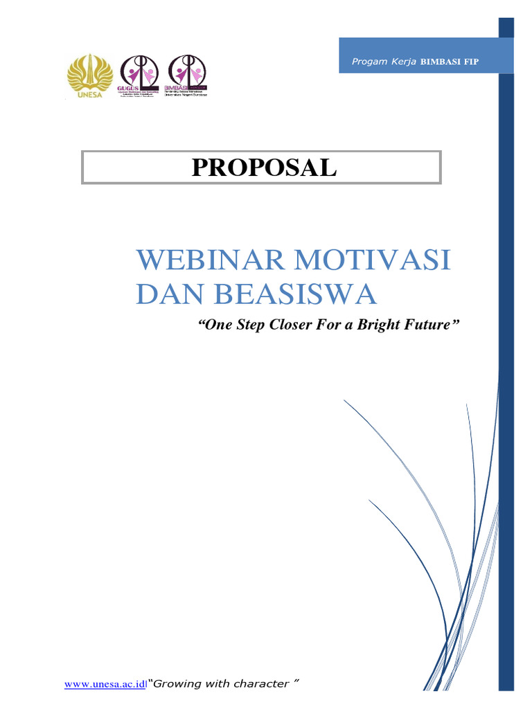 proposal webinar BIMBASI motivasi dan beasiswa (1) | PDF