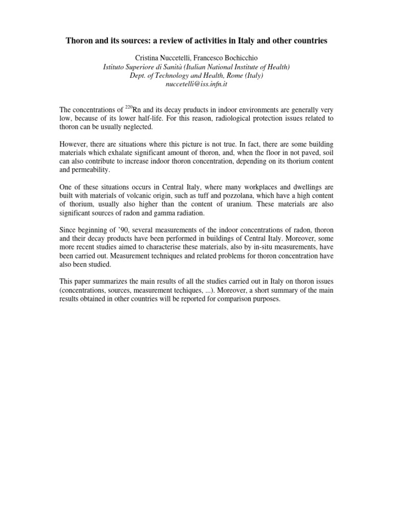 Thoron Sources | PDF