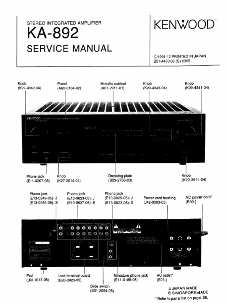 Kenwood Ka-892 SM | PDF