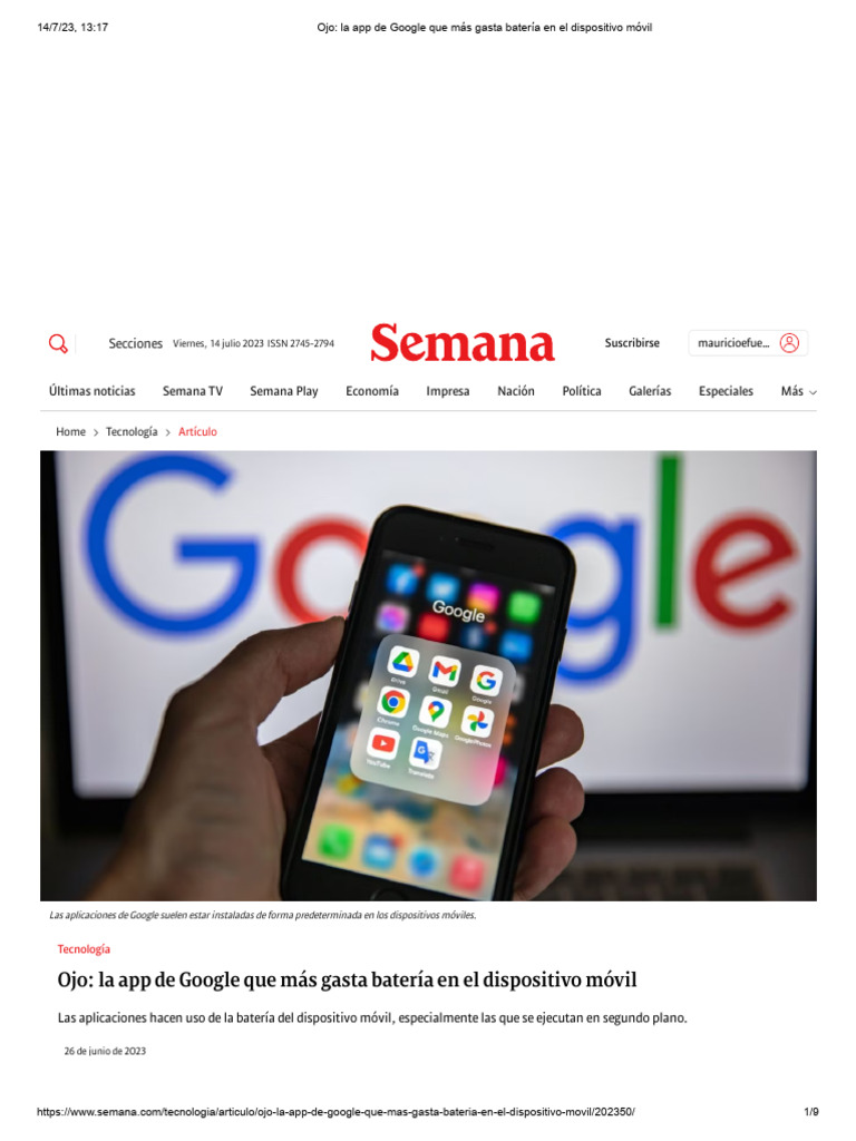 Ojo - La App de Google Que Más Gasta Batería en El Dispositivo Móvil | PDF | Aplicación movil ...