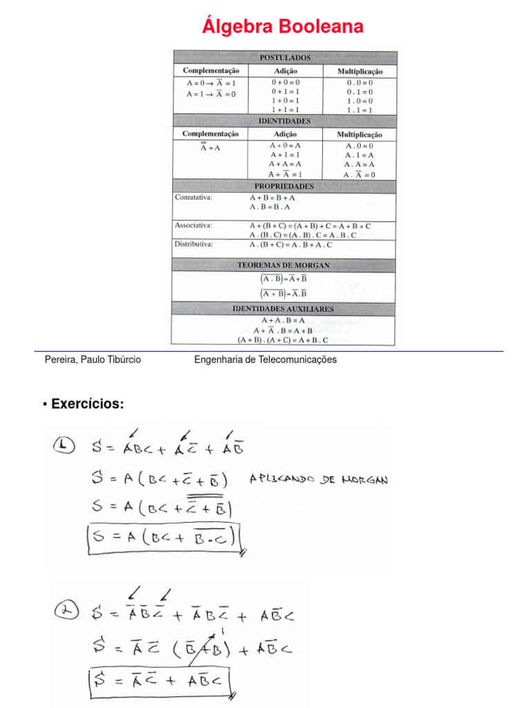Aula 05 Reviso V2 - Lgebra Booleana | PDF