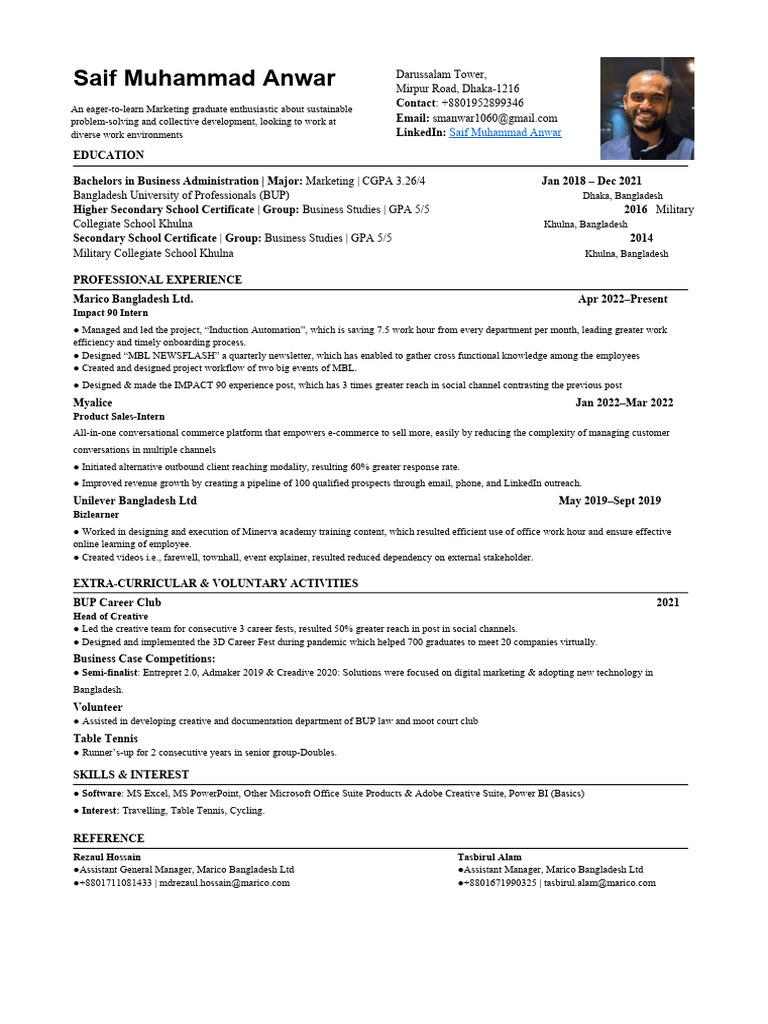 Saif Muhammad Anwar Resume Text | PDF | Computing | Business