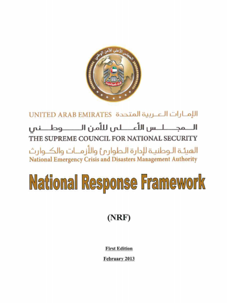National Response Framework Supreme Council For National Security ...
