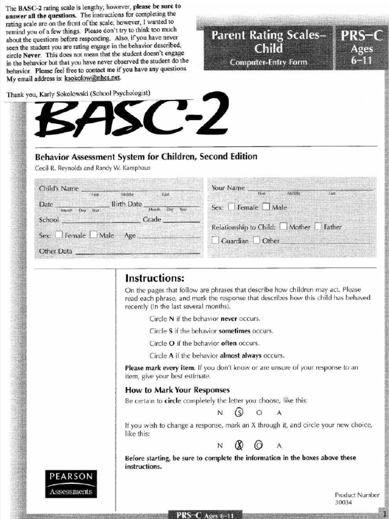 Basc 2 Parent Child Ages 6 To 11 | PDF