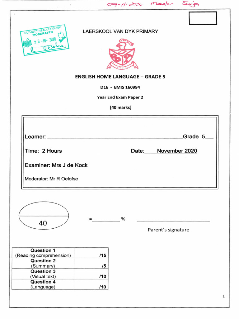 2020 November Exam Paper GR5 English HL | PDF | Human Communication | Linguistics