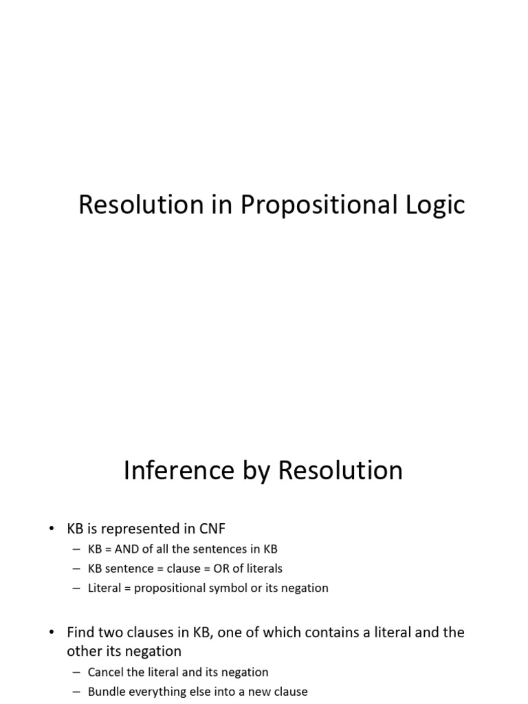 Unit-3 - C - Resolution in Propositional Logic in Detail | PDF | Deductive Reasoning ...