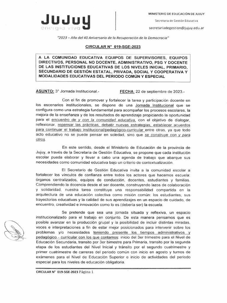 Circular 19 SGE 2023 J.I. 3 | PDF