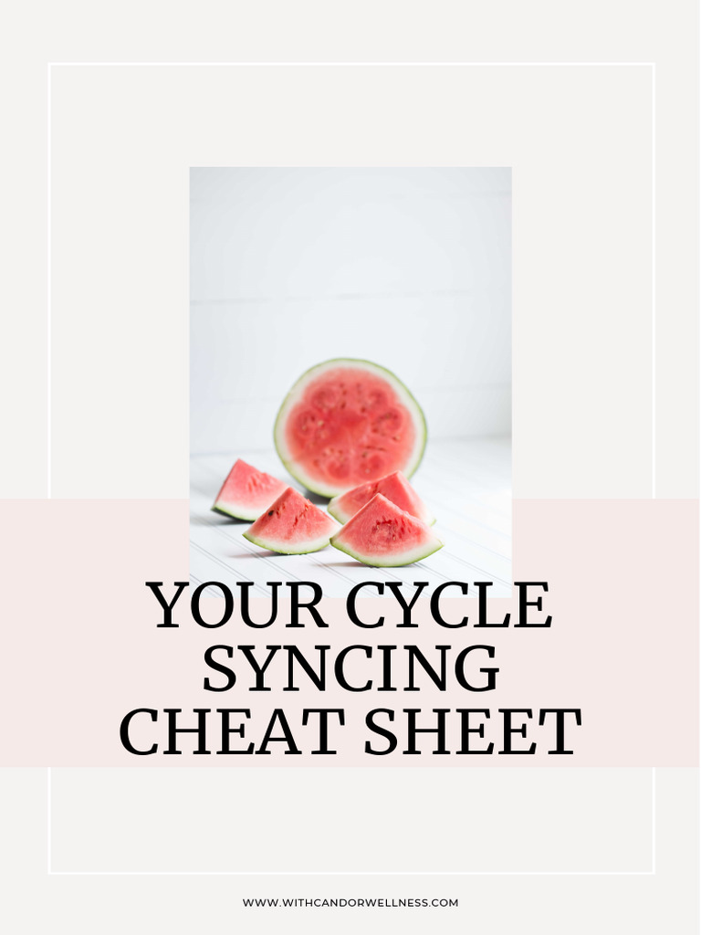 Cycle Syncing Guide | PDF | Foods | Food And Drink