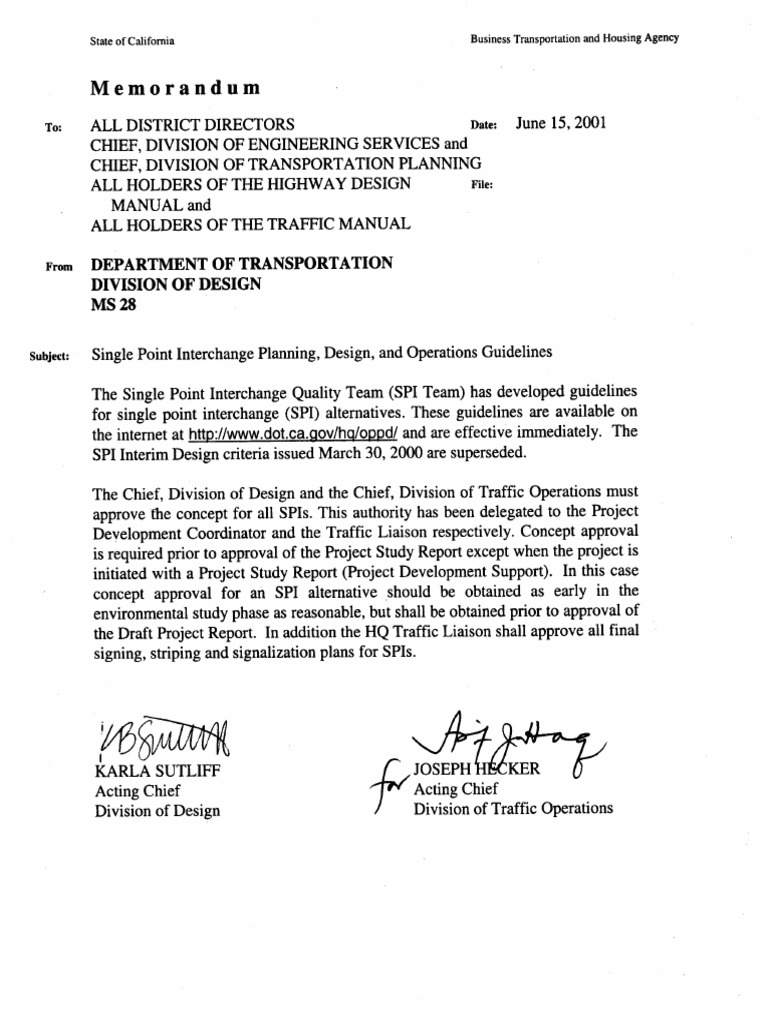 Single Point Interchanges Planning-Operarion and Design Guidelines ...