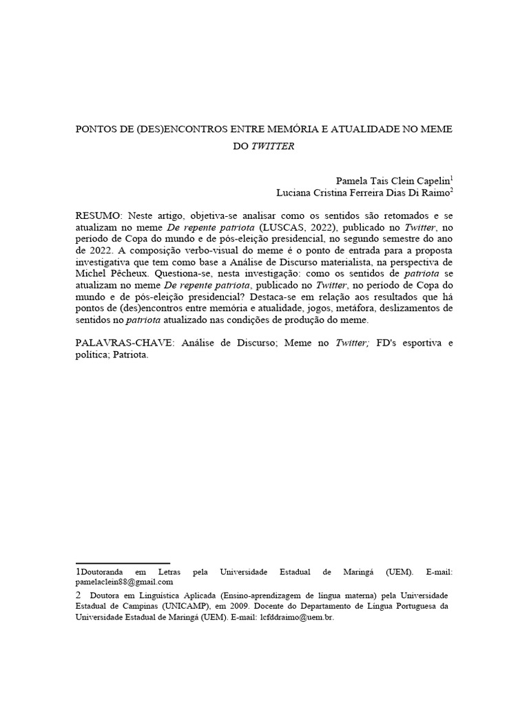 Artigo-Pamela Tais Clein Capelin e Luciana Di Raimo | PDF | Brasil
