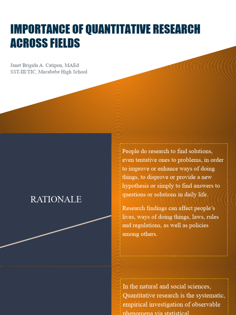 Importance of Quantitative Research Across Fields | PDF | Quantitative Research | Experiment