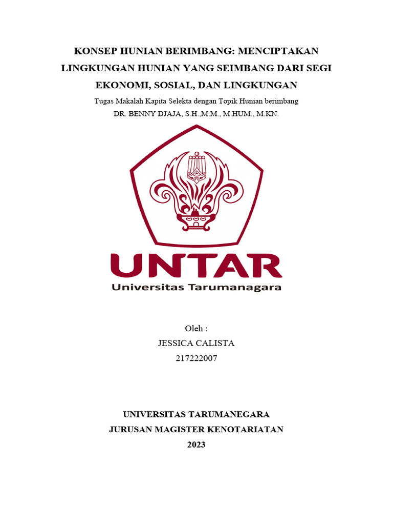 Konsep Hunian Berimbang dan Implikasinya | PDF