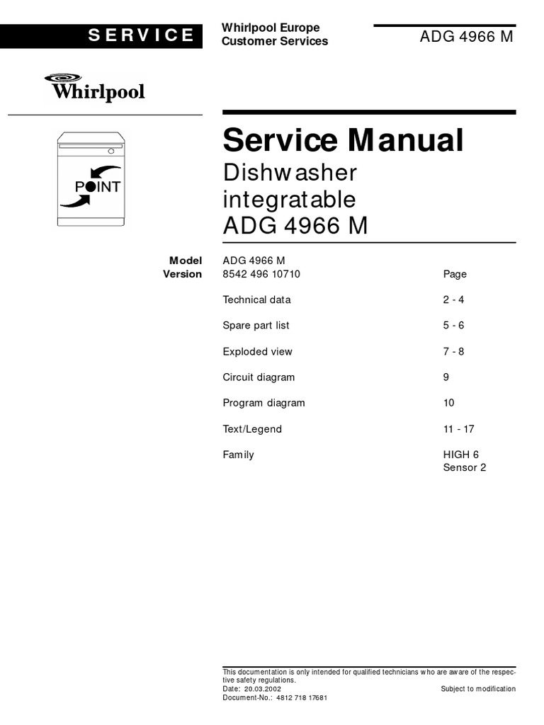 Whirlpool Point Adg 4966 M | PDF | Electrical Resistance And Conductance | Electric Motor
