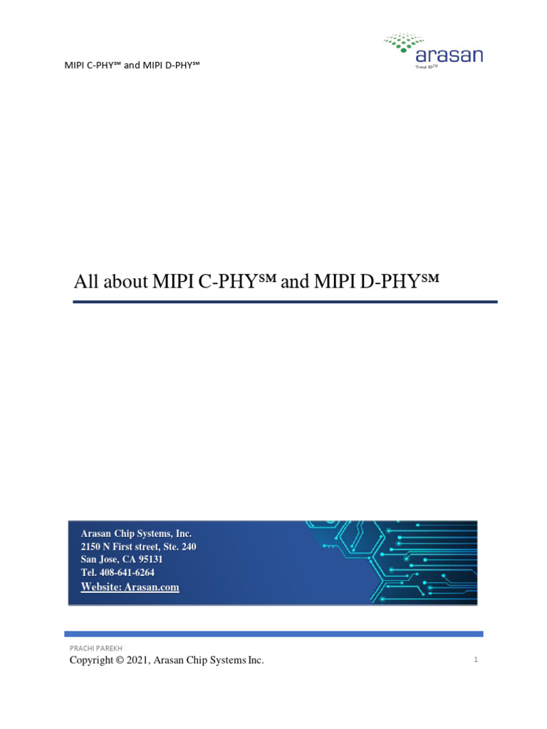 All About MIPI C PHY and D PHY | PDF | Bit Rate | Integrated Circuit