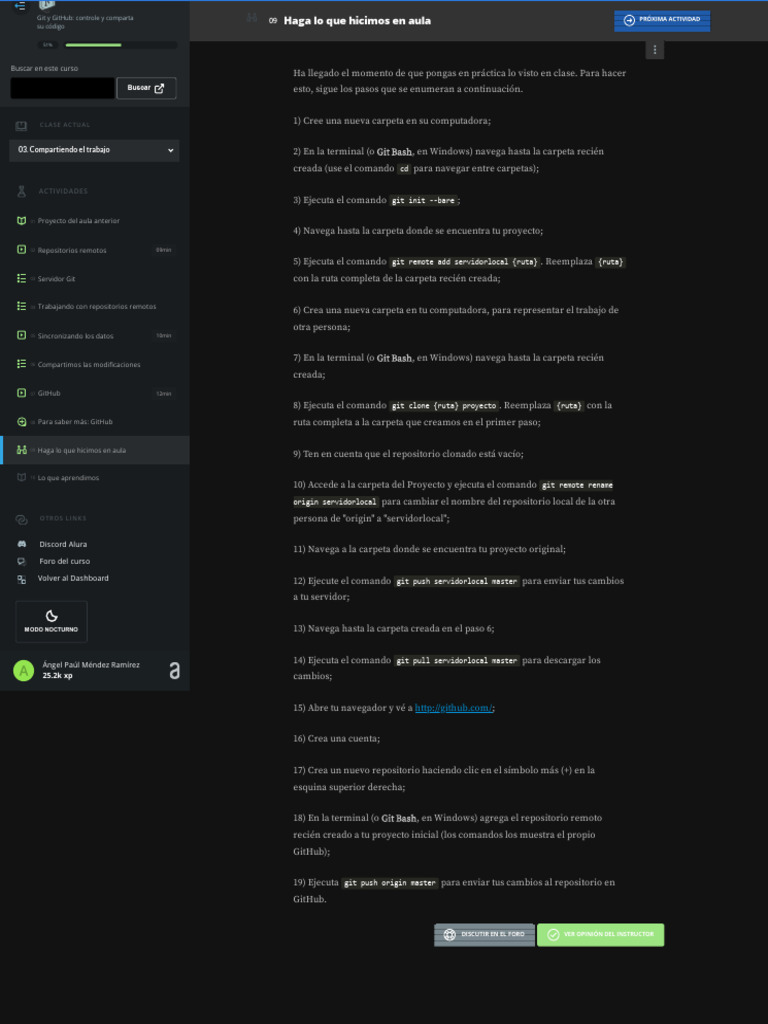 Git y GitHub_ controle y comparta su código - Actividad 9 Haga lo que hicimos en aula _ Alura ...