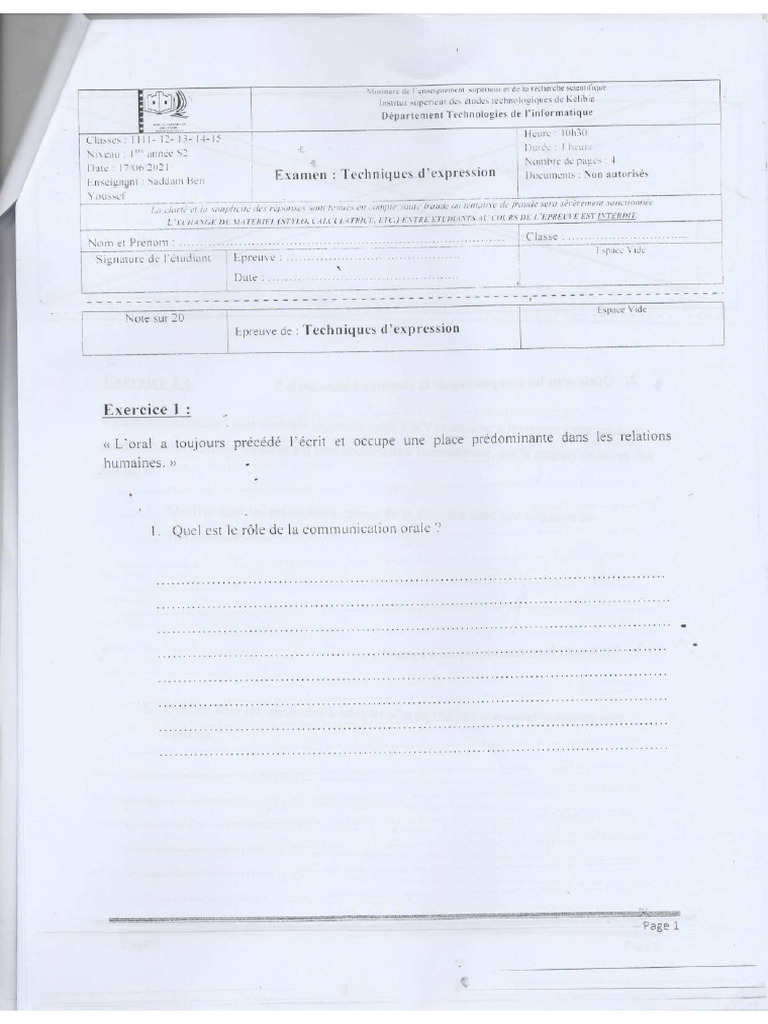 Examen Techniques D'expression 2021 | PDF