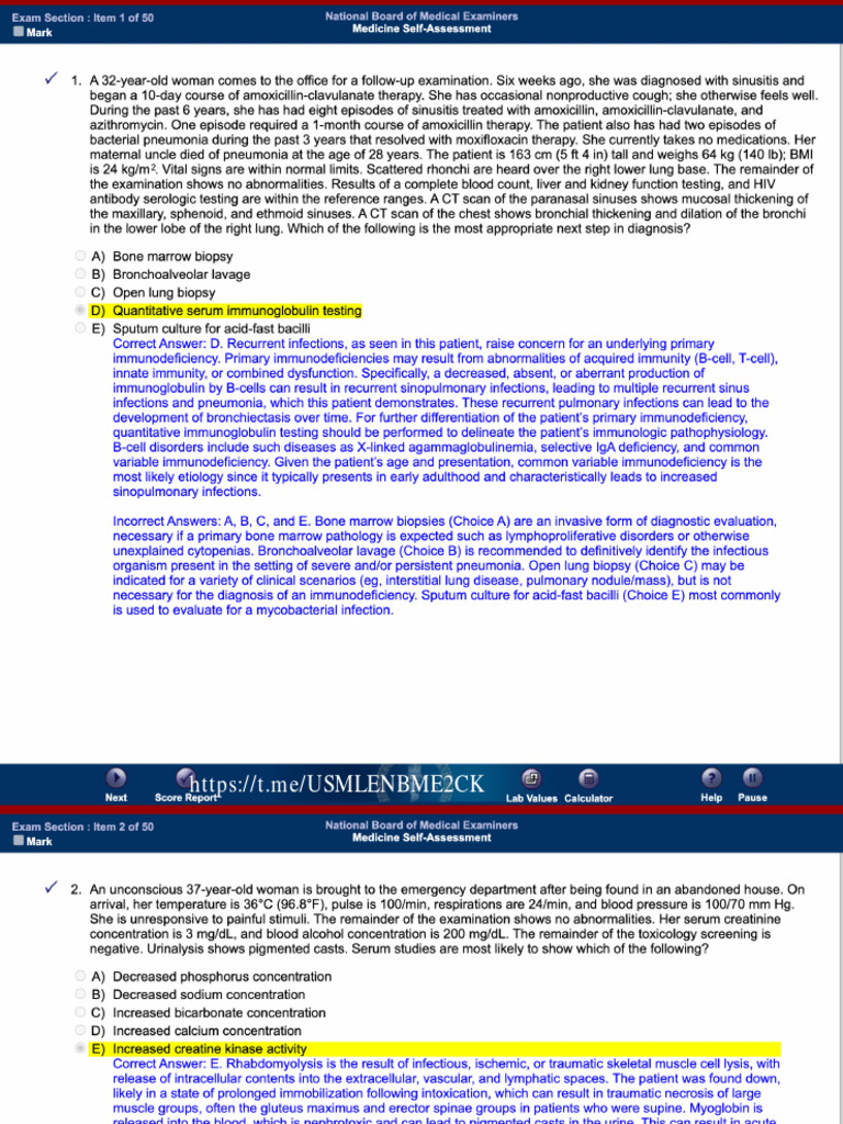 Internal Medicine 5 - Answers | PDF