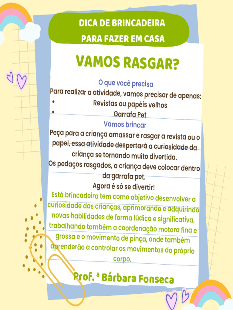 Atividade Rasgar Papel | PDF | Autoajuda