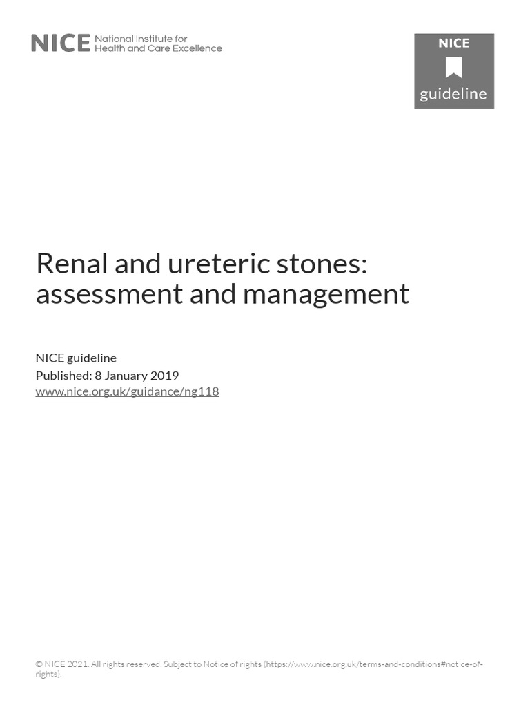 Renal and ureteric stones - assessment and management | PDF | Analgesic ...