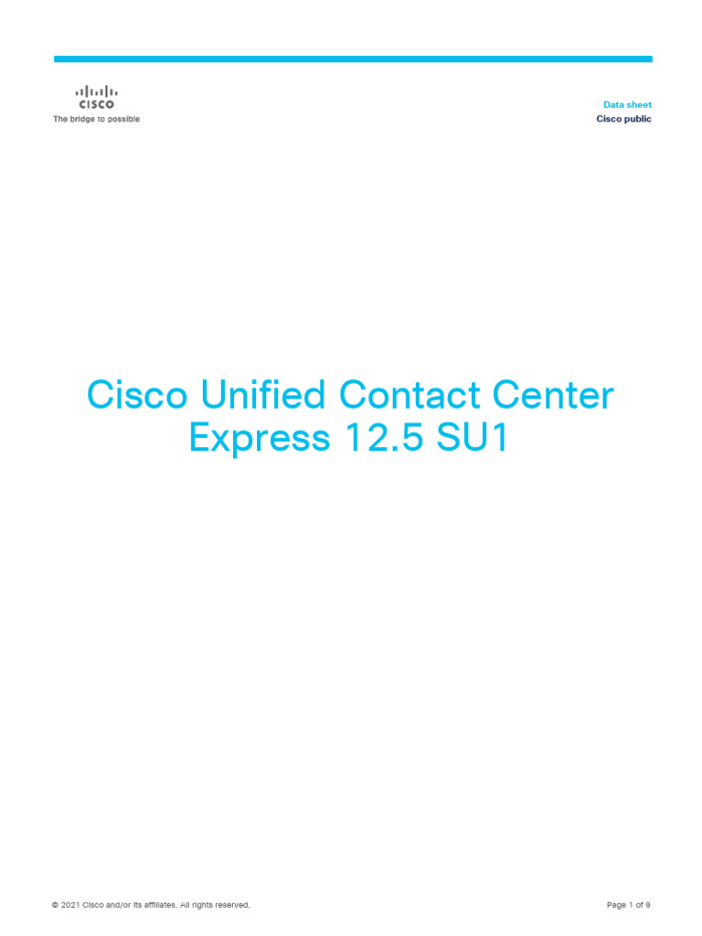 Datasheet - Cisco Unified Contact Center Express | PDF | Call Centre ...