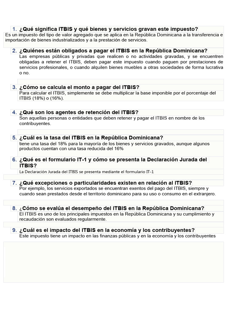 Cómo Calcular el ITBIS en RD | PDF | Impuestos | Porcentaje