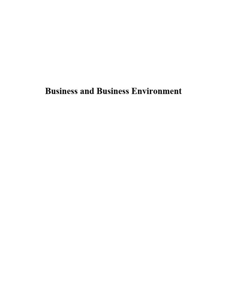 Business and Business Environment | PDF | Human Resources | Small And ...