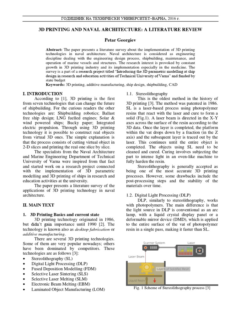 3D Printing and Naval Architecture A Literature Review | PDF | 3 D Printing | Secondary Sector ...