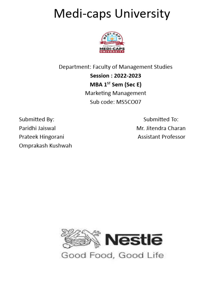 Marketing Presentation | PDF | Nestlé | Marketing