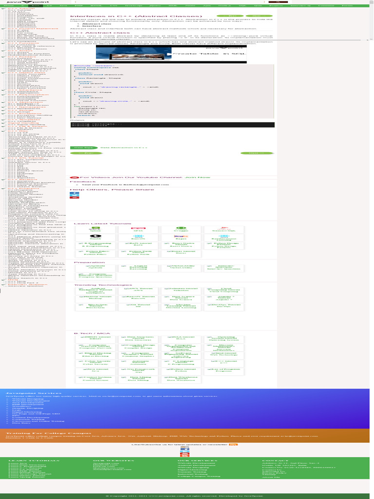 C++ Interfaces | PDF | C++ | Class (Computer Programming)
