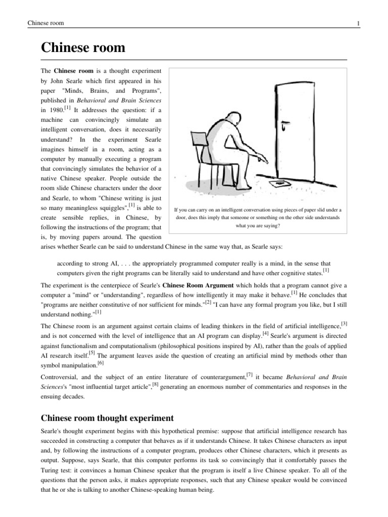 Chinese Room | Mind | Artificial Intelligence