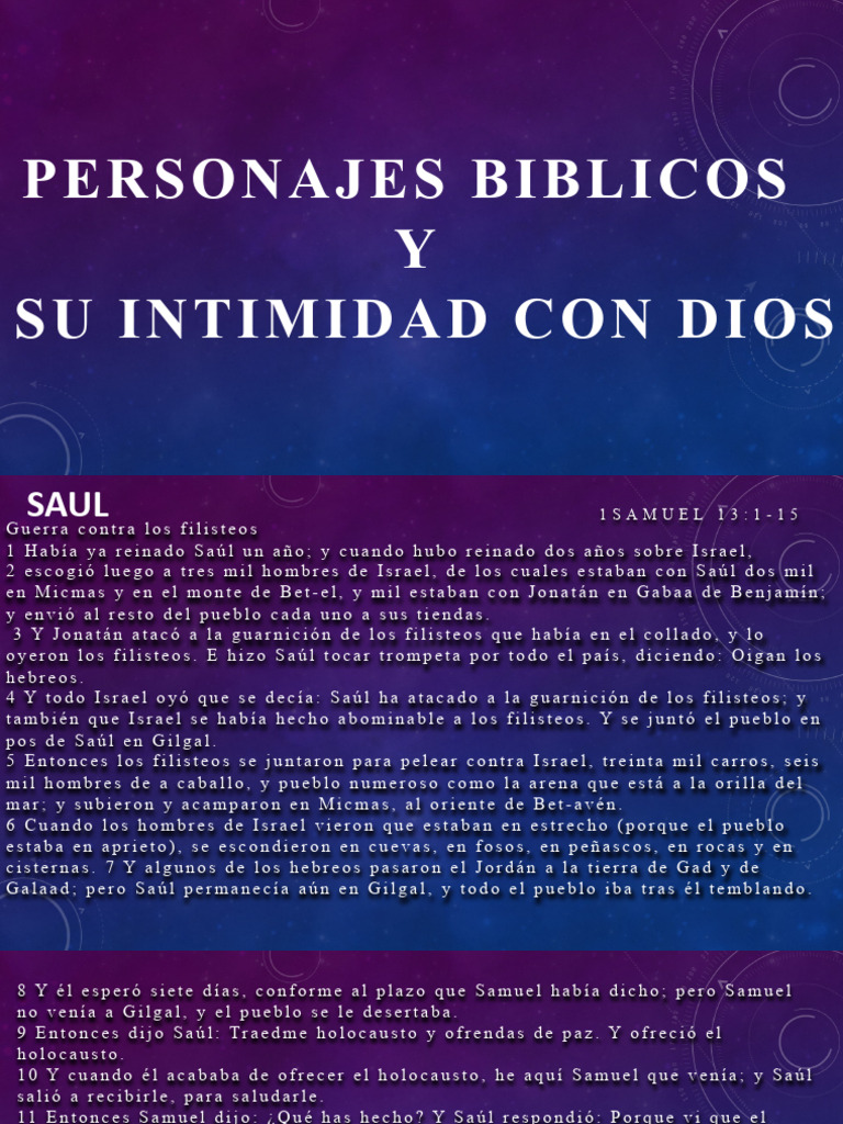 Personajes Biblicos y Su Intimidad Con Dios | PDF | Saulo | Contenido ...