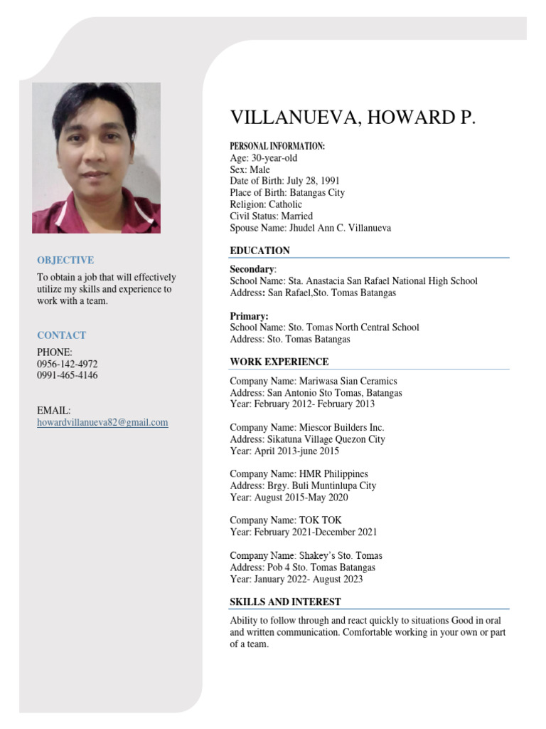 Villanueva Resume | PDF