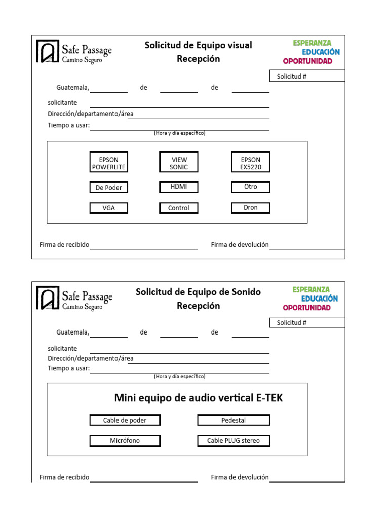 Formato de Solicitud de Equipo Visual | PDF