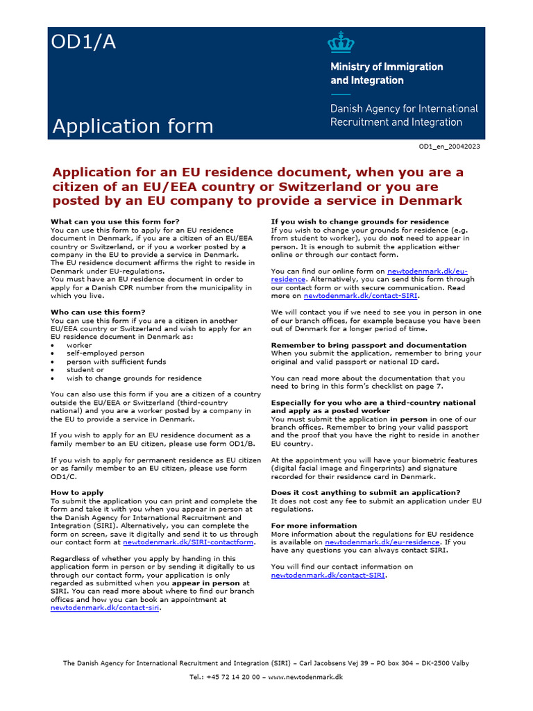 OD1A en | PDF | Identity Document | European Union