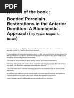 Bonded Porcelain Restorations - Pascal Magne PDF | PDF