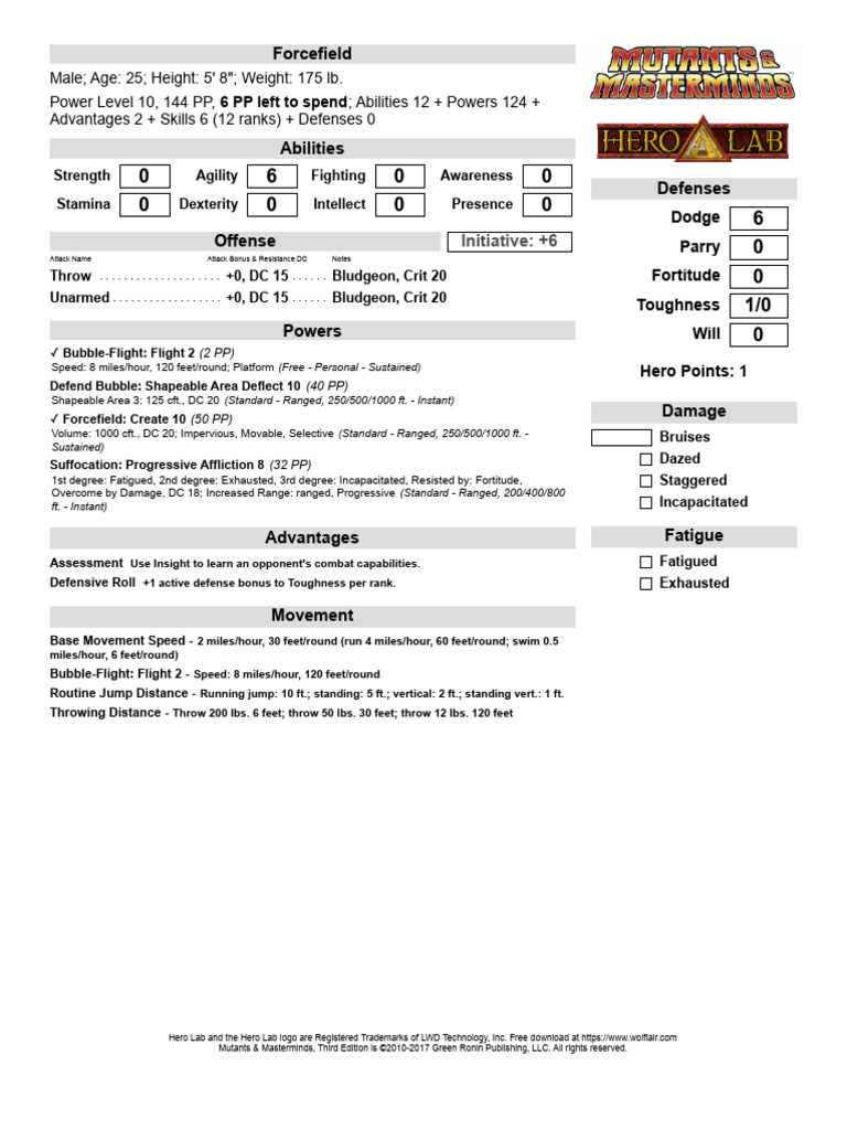 Hero Lab - #13 Forcefield | PDF