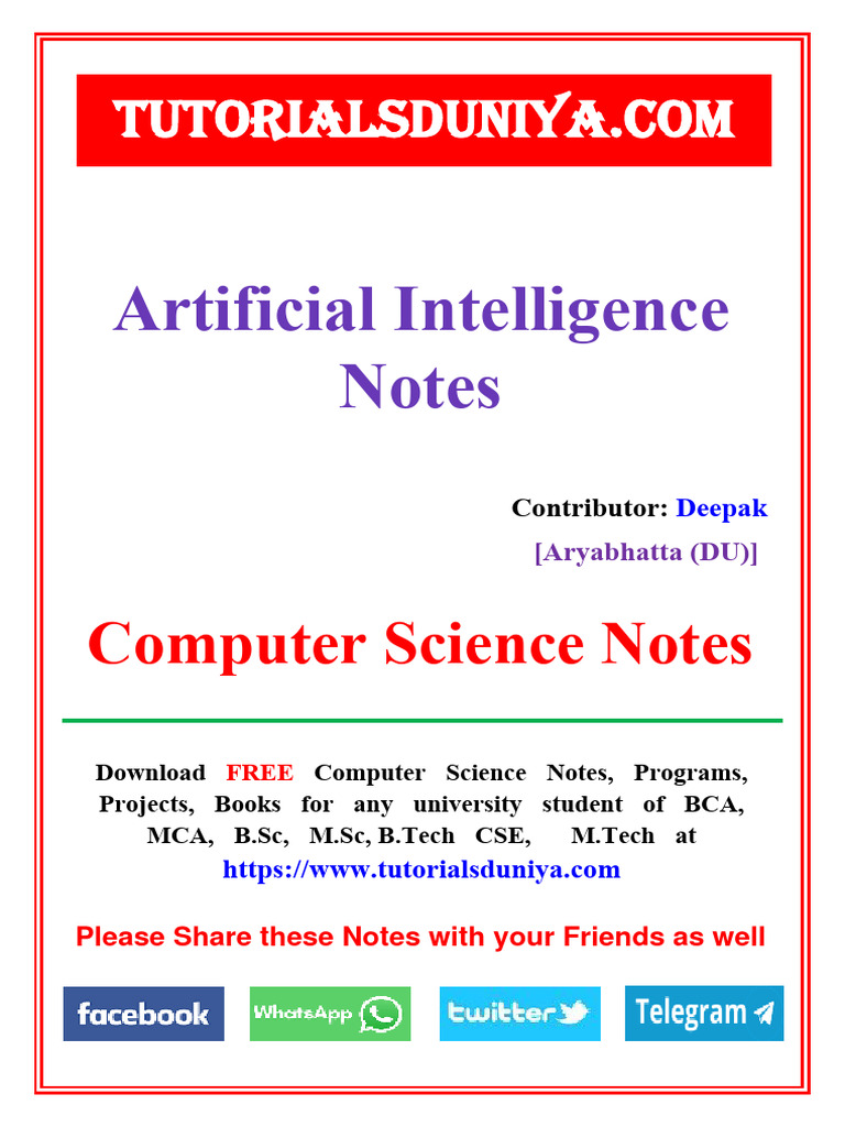 Artificial Intelligence Notes 2 - TutorialsDuniya | PDF