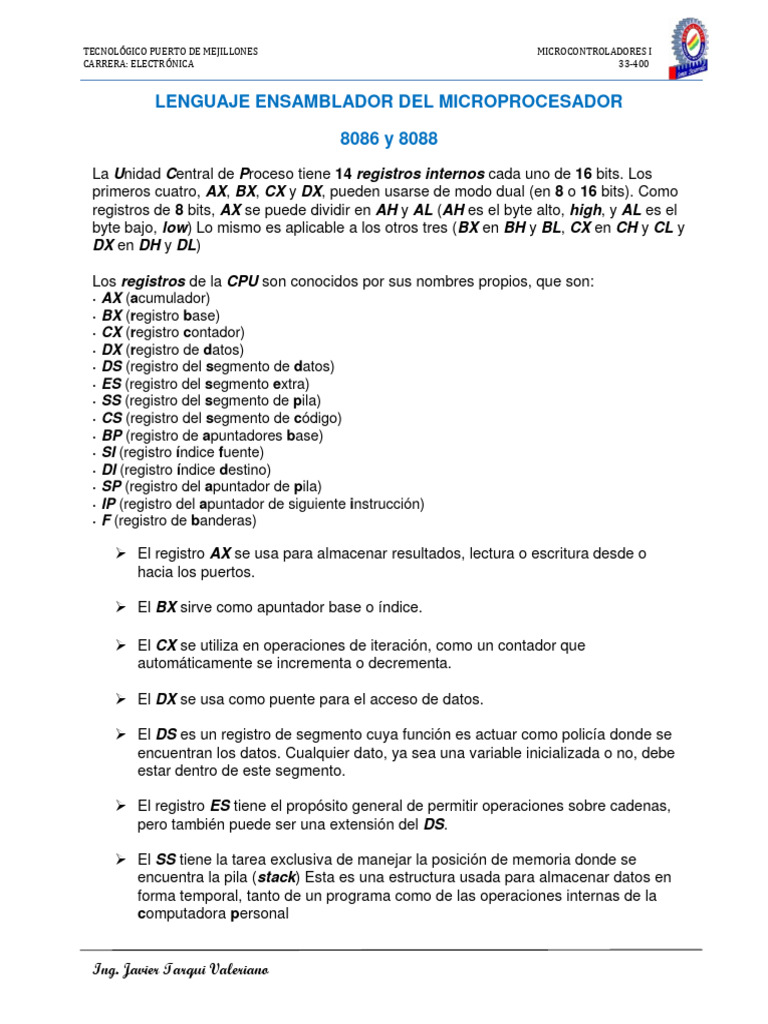 CAP. 1 Clase 3 El Simulador SIM80886 y Su Programacion | PDF | Lenguaje ...