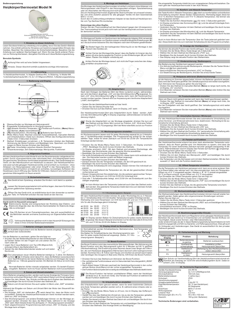 Essentials Heizkorperthermostat Bedienungsanleitung Pdf
