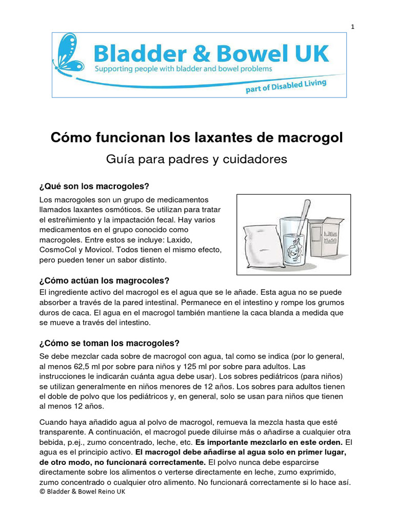 Uso de Macrogol en Niños: Guía Práctica | PDF | Heces | Estreñimiento