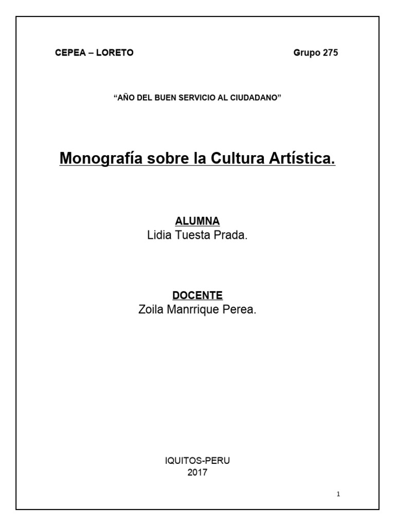 Monografía sobre Cultura Artística | PDF | Bailes | Escultura