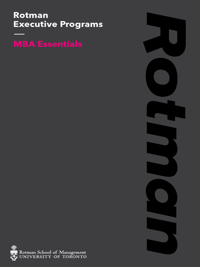 Brochure Rotman MBA Essentials 16-08-2022 V15 | PDF | Marketing ...