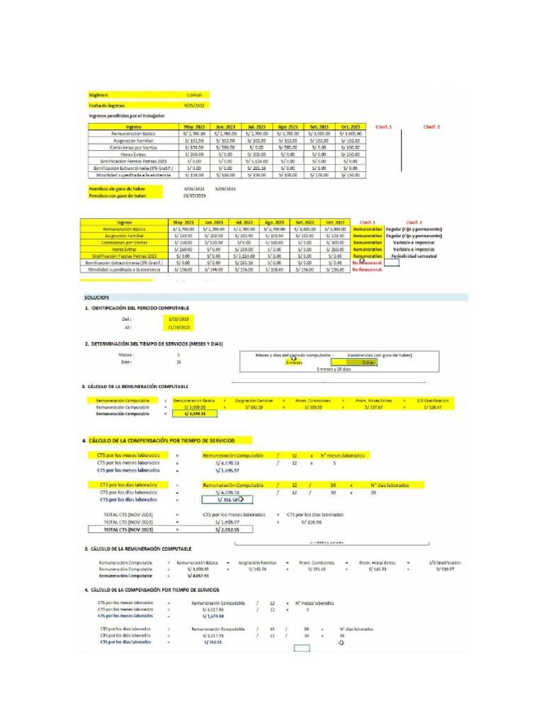 CALCULO DE CTS | PDF