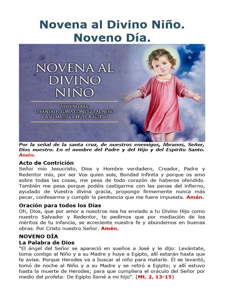 Novena Al Divino Niño Noveno Día | PDF | Cristo (título) | Dios